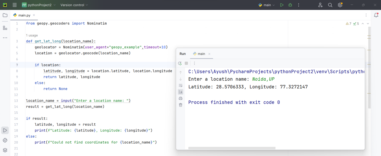 2 Easy Python Codes to Access Latitude & Longitude. - Console Flare Blog