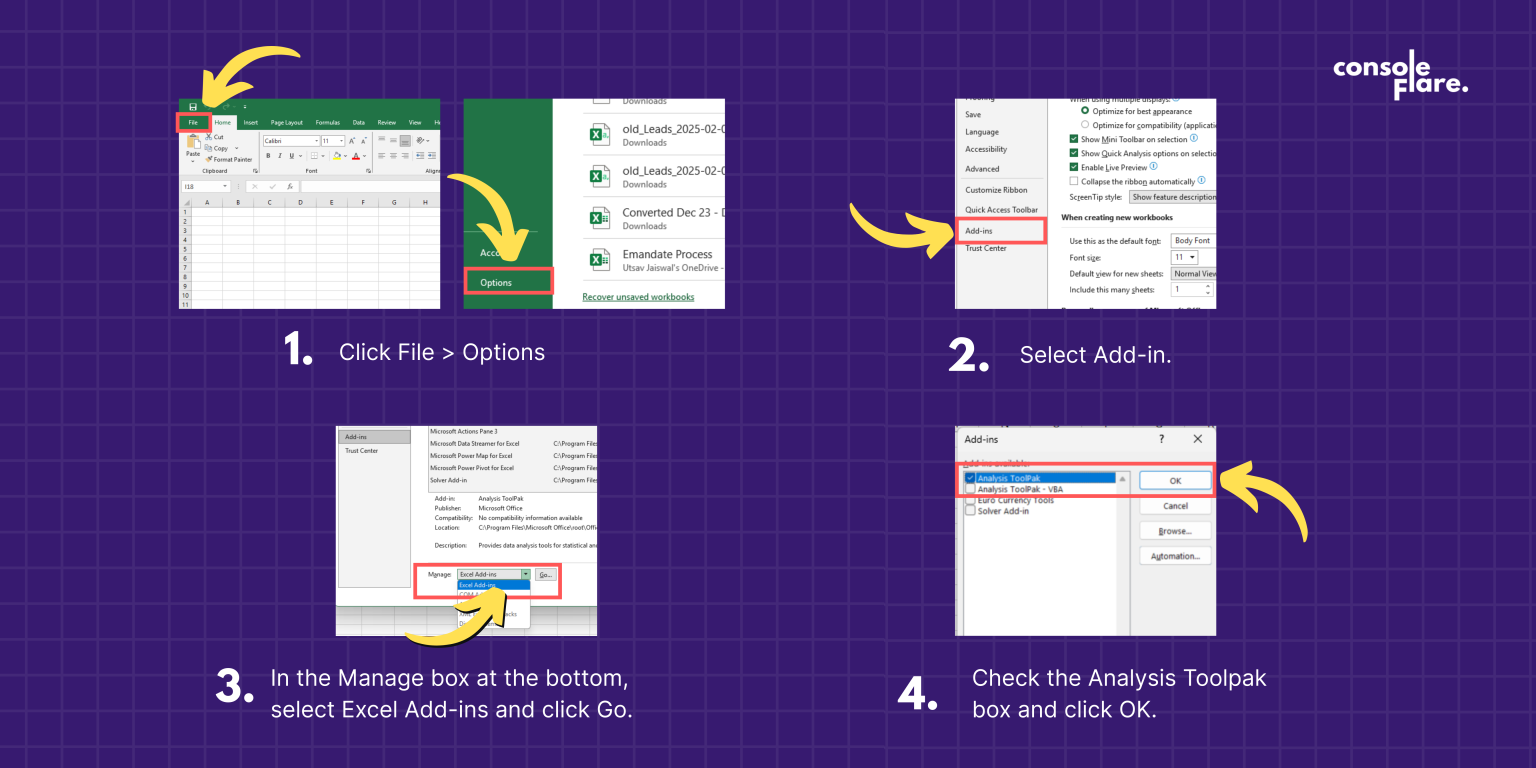 MS Excel Data Analysis: The Add-In With Many Uses - Console Flare Blog